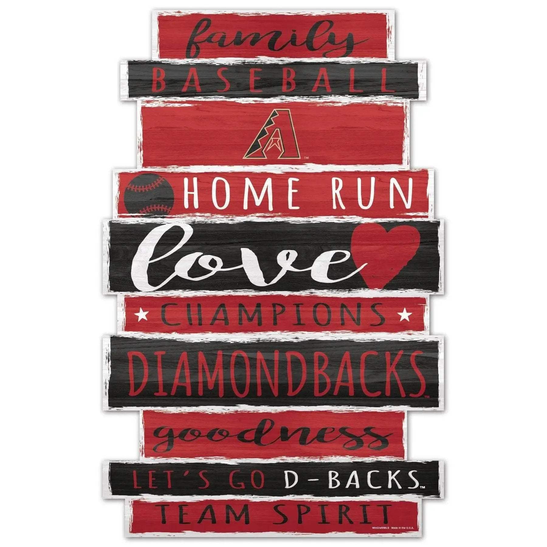 Arizona Diamondbacks Wood Family Word Sign 11X17 Colors ToylandEU