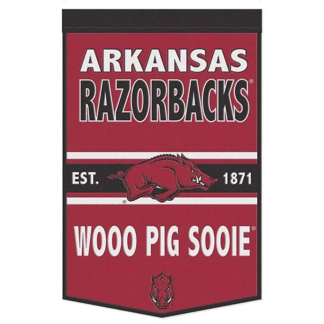 Arkansas Razorbacks Banner Wool 24x38 Dynasty Slogan Design ToylandEU