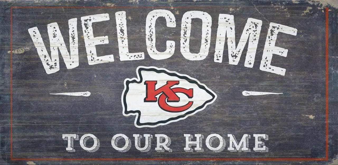 Kansas City Chiefs Wood Sign 12 By 6 Welcome To Our Home ToylandEU