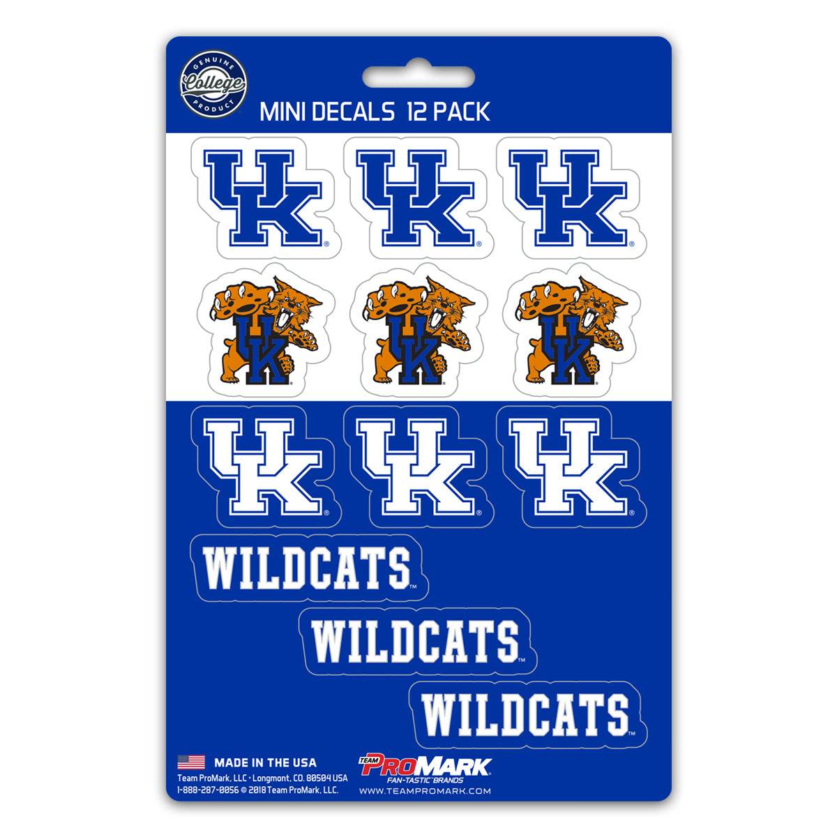 Kentucky Wildcats Decal Set Mini 12 Pack Vinyl UV Resistant ToylandEU