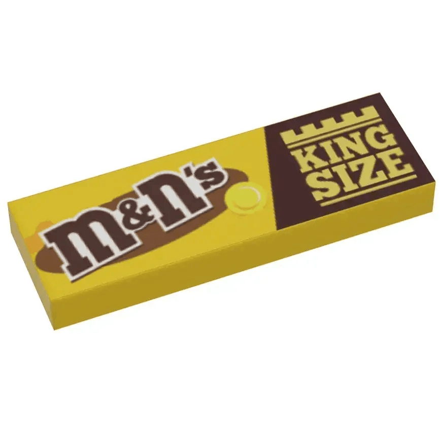 M&N's (Peanut) Candy (King Size) 1x3 Tile made using LEGO part ToylandEU