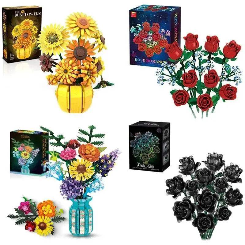 MOC Deluxe Building Blocks Flower Bouquet Set For Home Decor ToylandEU