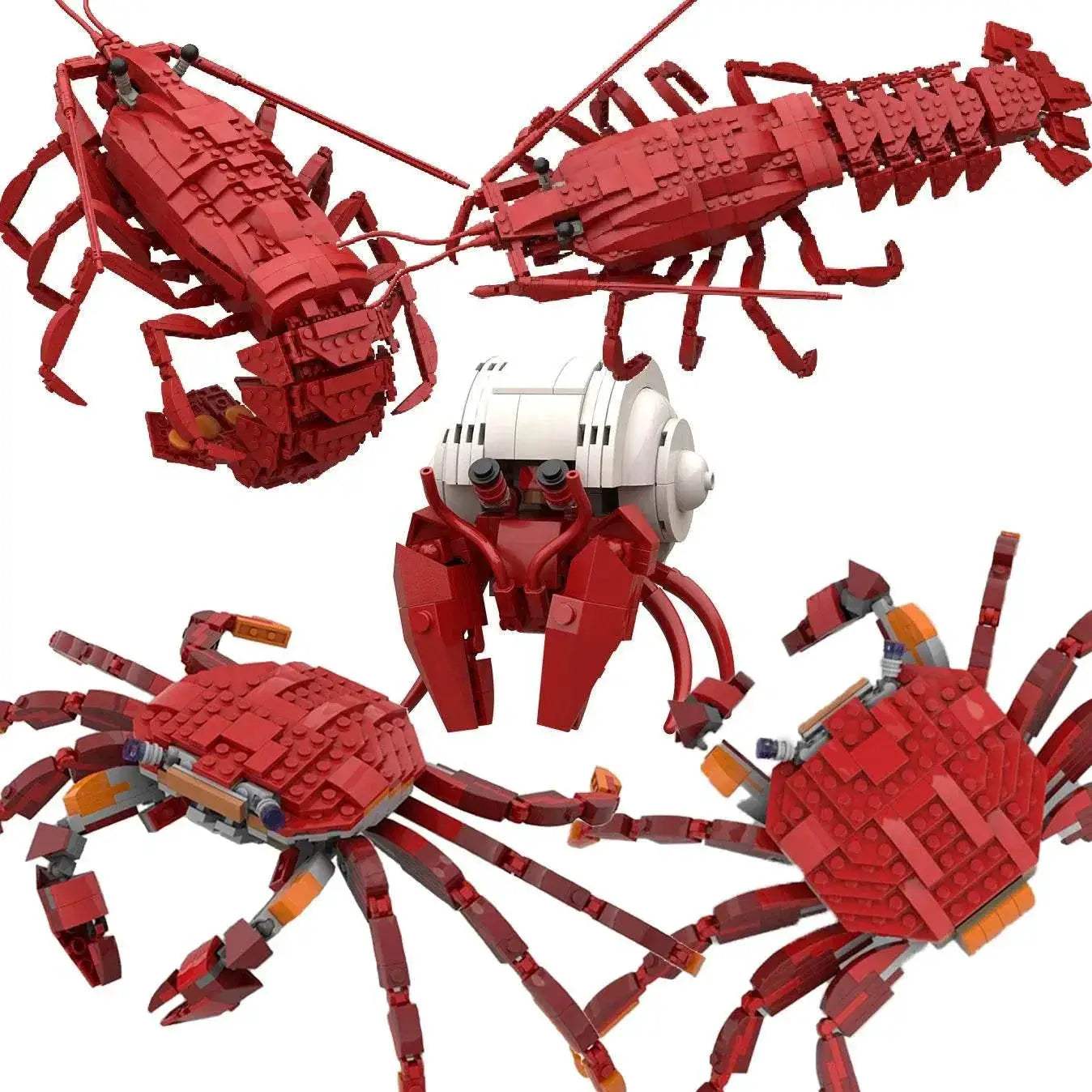 MOC MOC Marine Animal Building Blocks Kit Sea Lobster Crab Toys ...