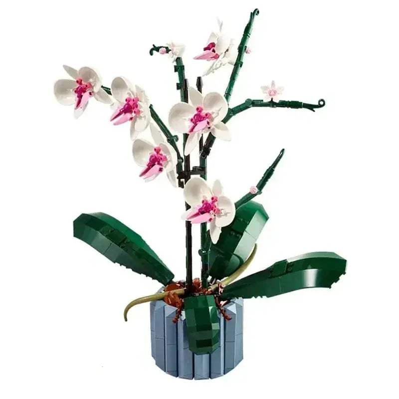 MOC Premium Orchid Bonsai Bouquet Building Blocks Kit With 608 Pieces ...