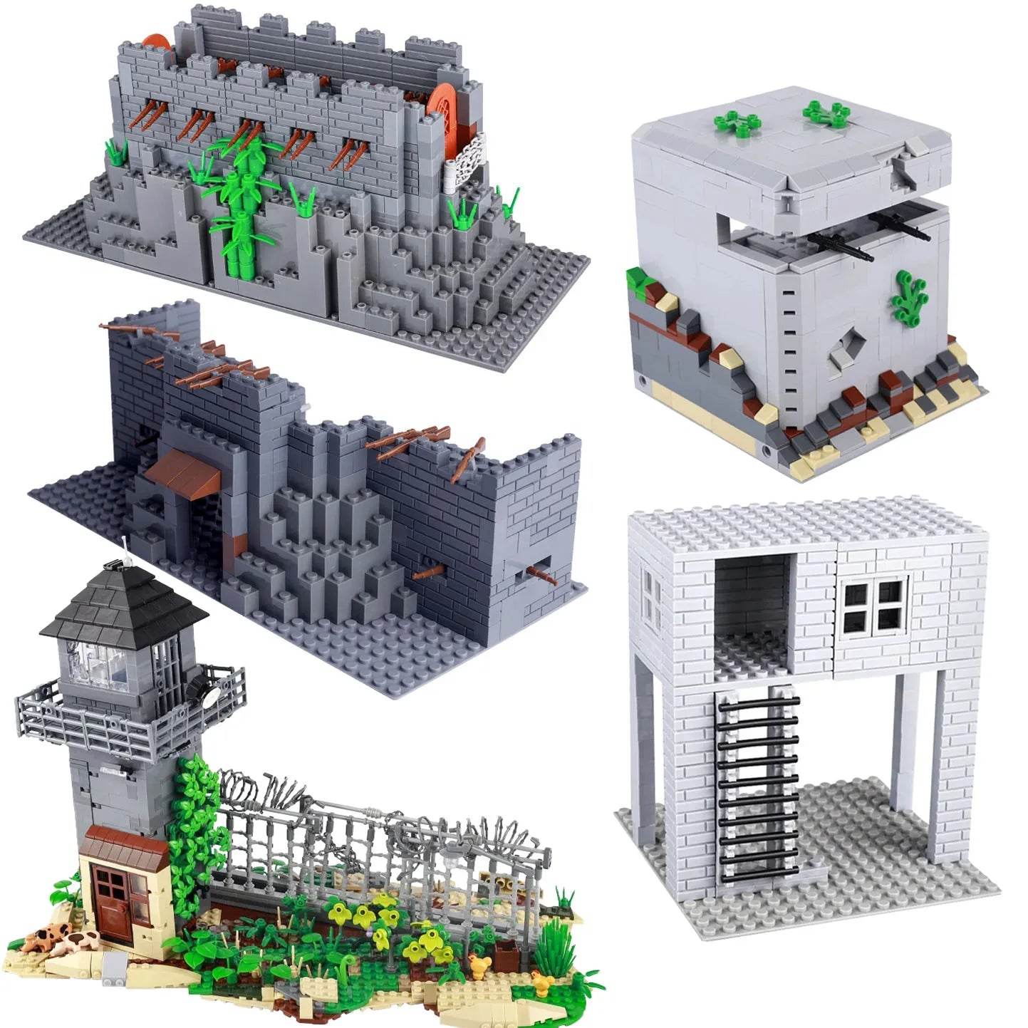 Kit de blocos de construção de fortaleza militar MOC WW2 Blockhouse ...