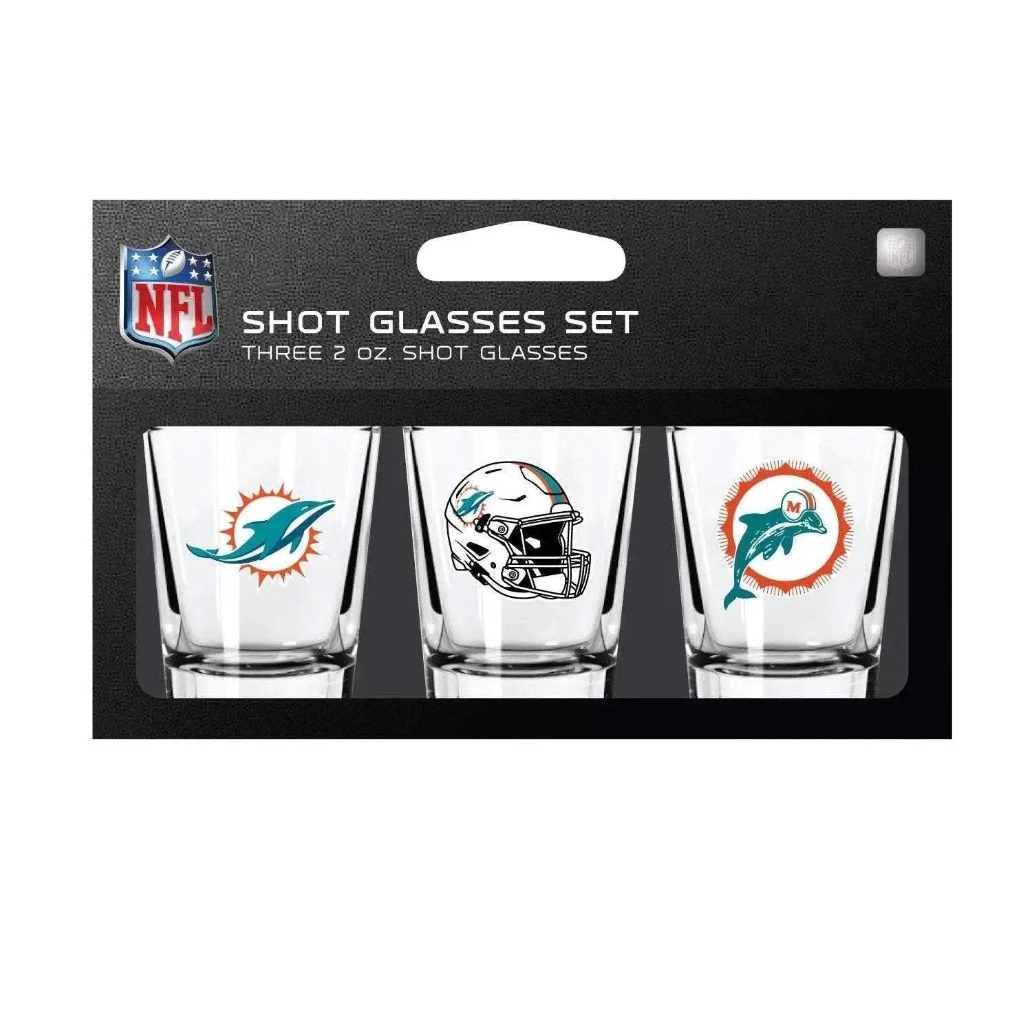 Miami Dolphins Shot Glass Set Three Pack Mojo Licensing ToylandEU