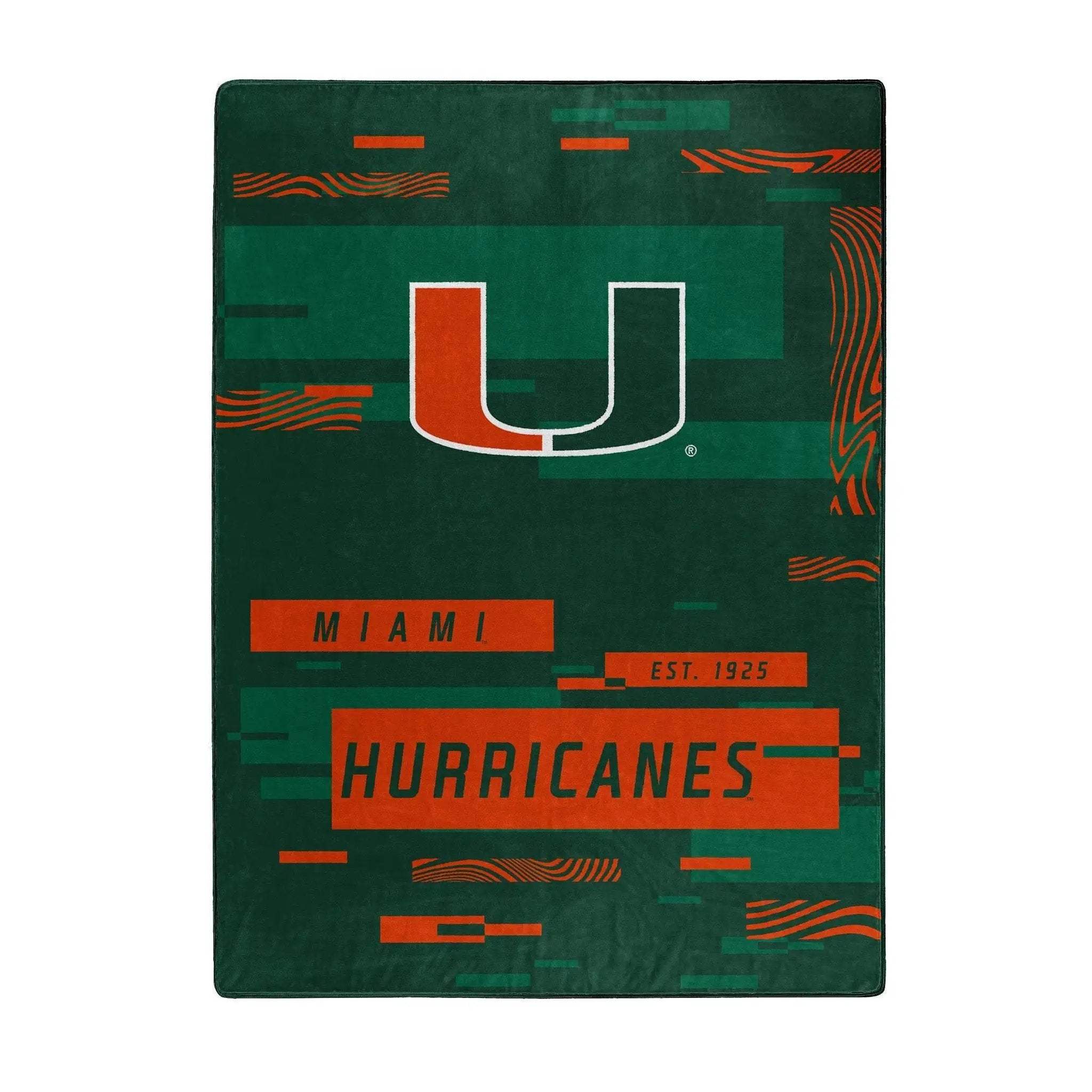 Miami Hurricanes Raschel Throw Blanket Digital Pattern ToylandEU