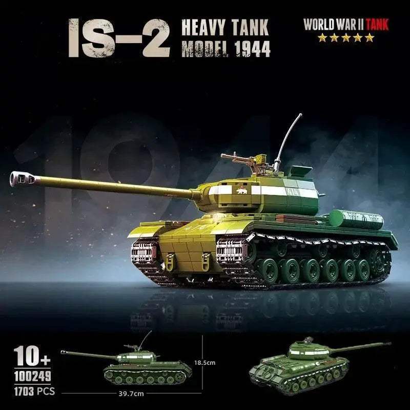 Military World War II Model 1944 IS-2 Heavy Tank Building Block Toy ...