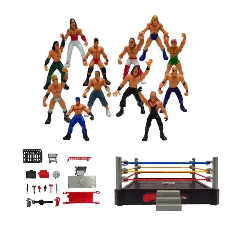 Mini Wrestling Ring Battle Pack Play Set With Action Figures ToylandEU