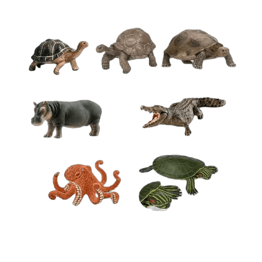 Ocean Creatures Action Figures Set - Turtle, Octopus & Crocodile Toys ...