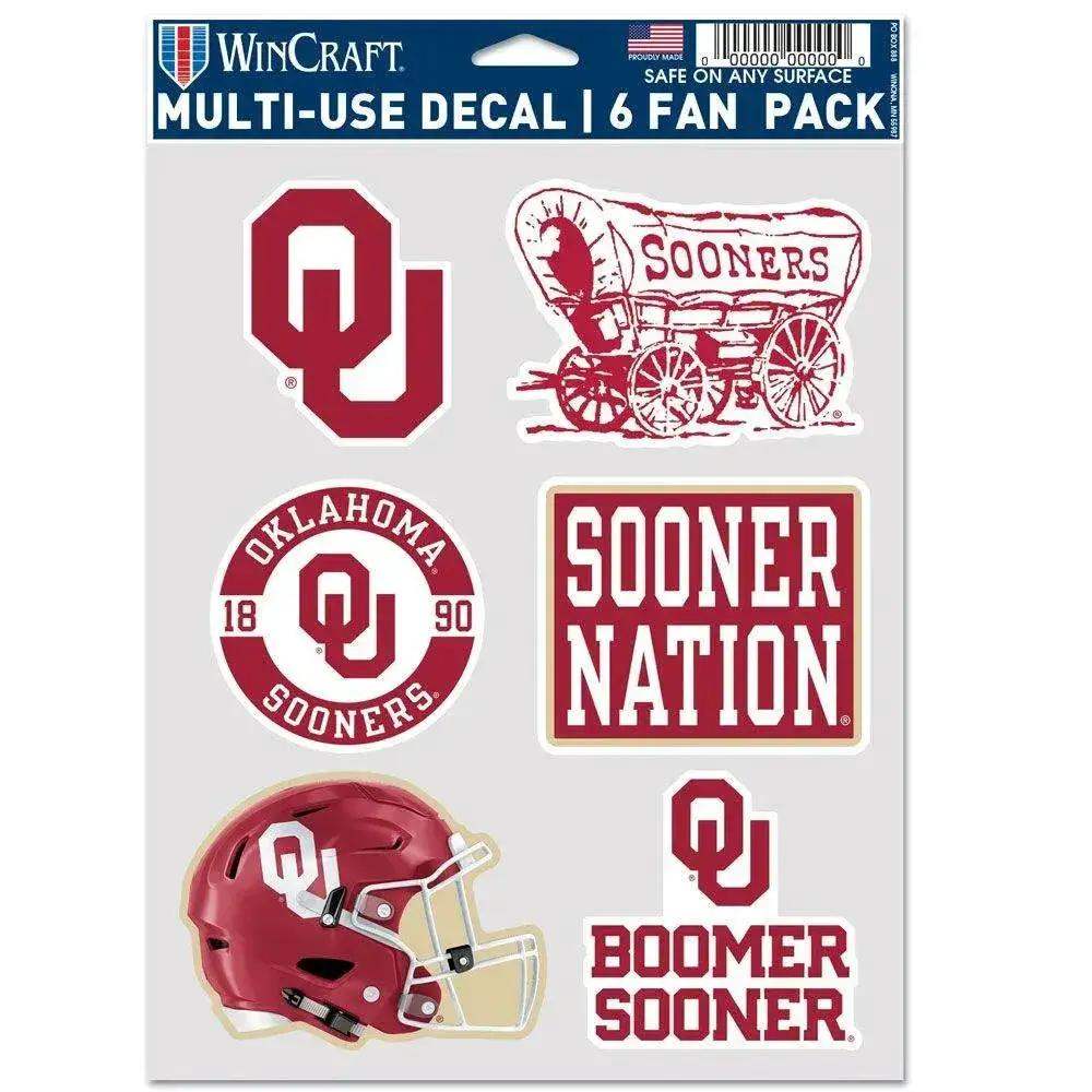 Oklahoma Sooners Fan Pack Multi Use Decals Six Pack ToylandEU