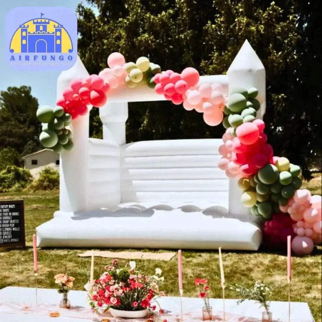 Outdoor Inflatable White Bounce House PVC Inflatable Castle ToylandEU