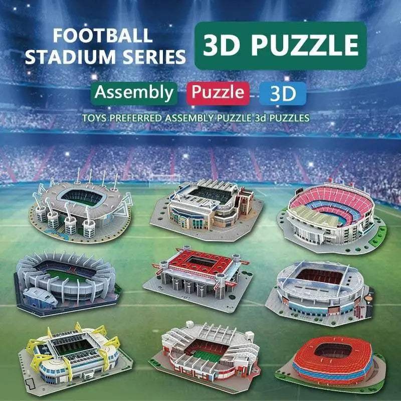 Premium 3D Paper Puzzle Football Stadium Model Kit for Kids and Sports ...