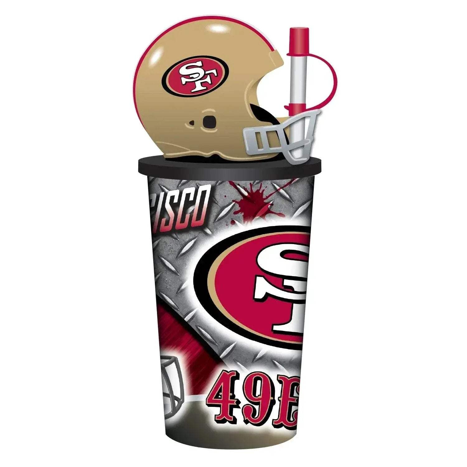 San Francisco 49ers Helmet Cup 32 Oz Plastic With Straw Lid ToylandEU
