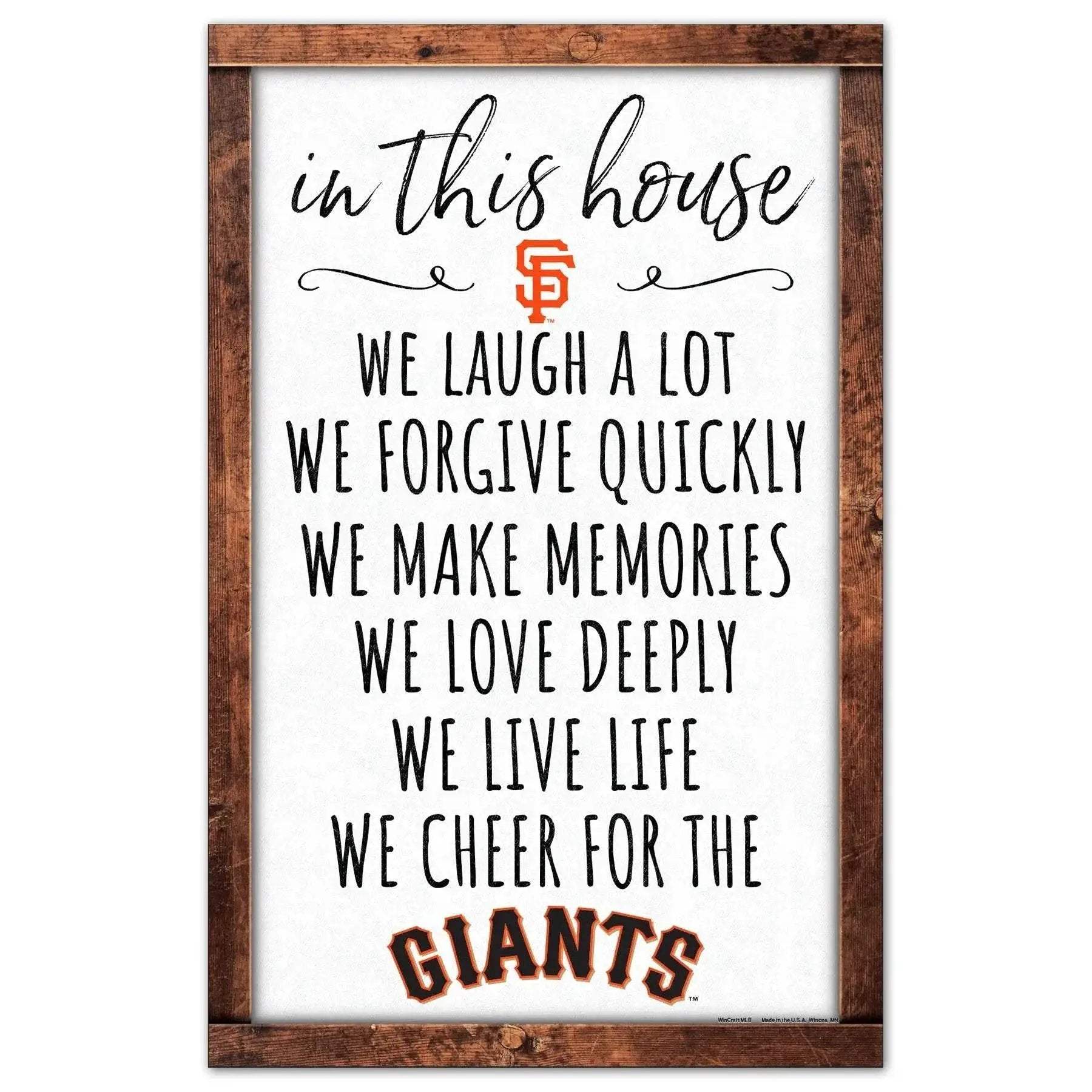 San Francisco Giants Sign 11x17 Wood Wall Art In This House ToylandEU