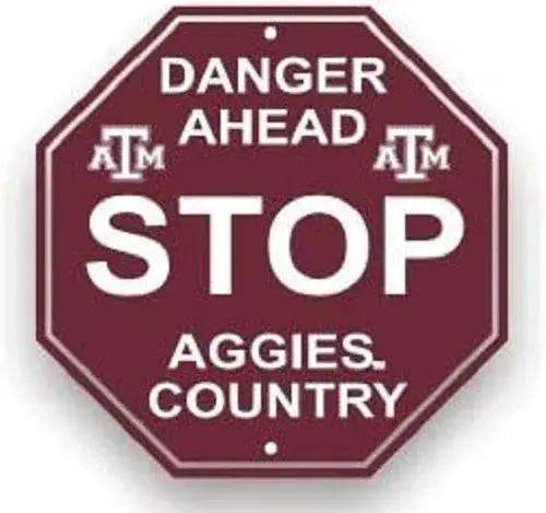 Texas A M Aggies Stop Style Sign 12x12 Plastic Outdoor ToylandEU