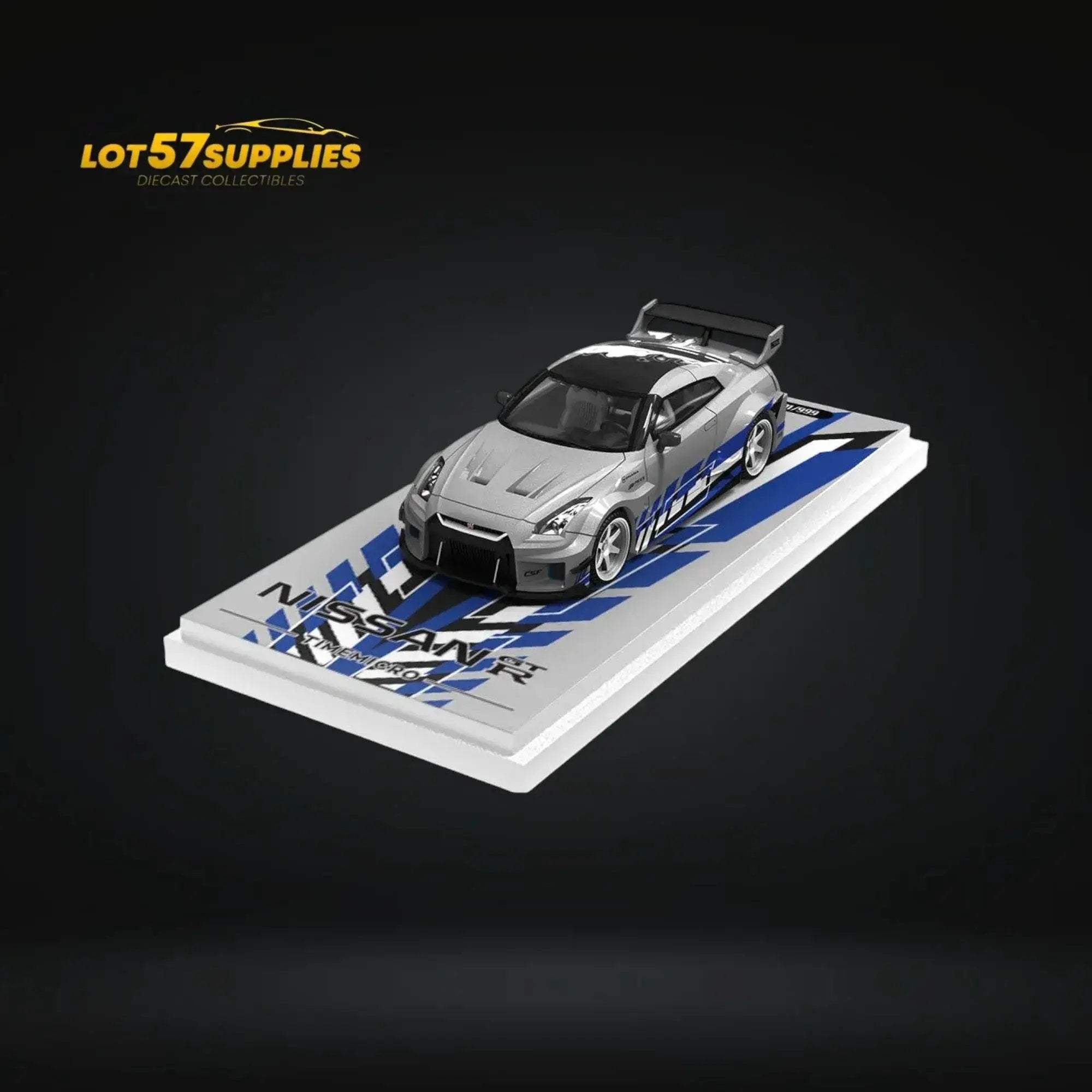 TimeMicro Skyline GT-R R35 FNF Silver Blue 1:64 ToylandEU
