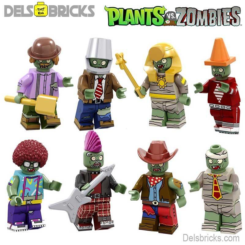 Plants Vs Zombies Lego Minifigures Set of 8 Custom Toys ToylandEU