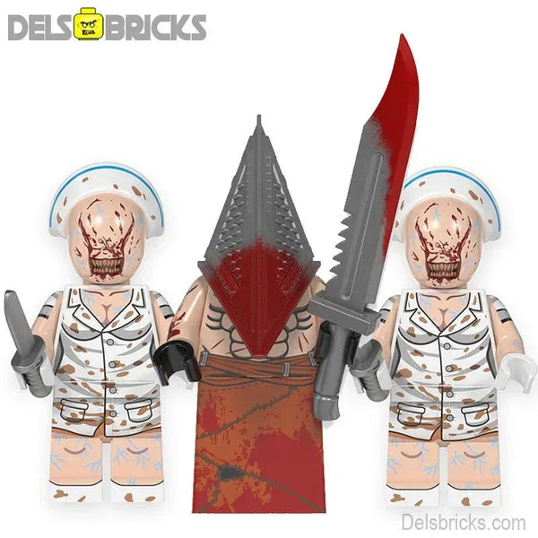 Silent Hill Red Pyramid Head & Nurses Set of 3 Lego Horror Minifigures ...